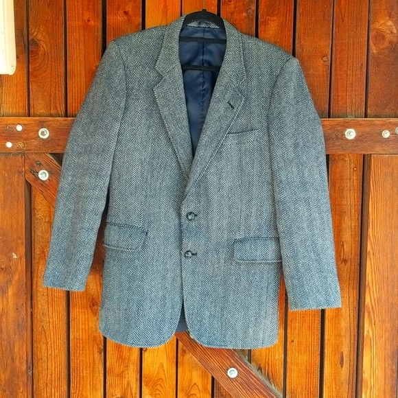 Vintage | Jackets & Coats | Mens Vintage Blue Tweed Blazer | Poshmark